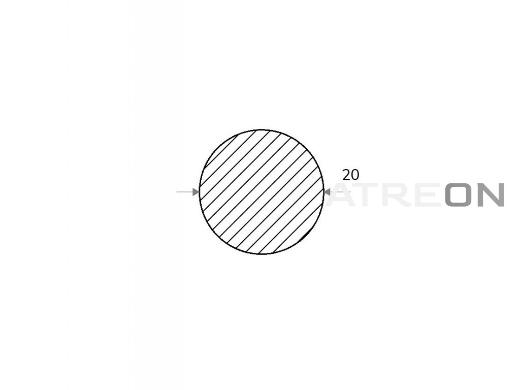 Kulatina tažená 20 mm (hlazenka 20) - S235JR/H9 |ATREON.cz