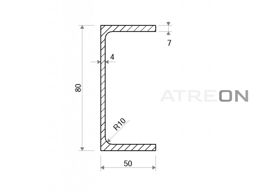 UPE 80 z kategorie Ocelové profily - SKLADEM | ATREON.cz