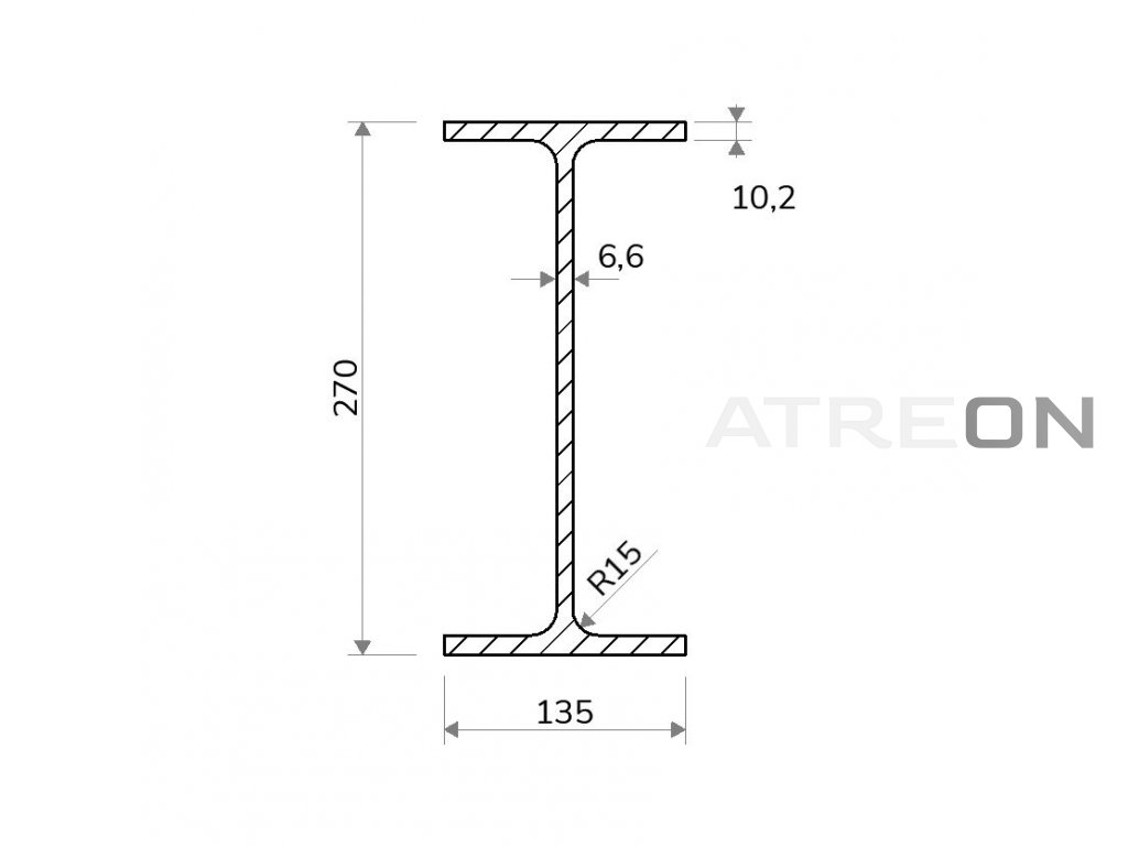 IPE 270 z kategorie Ocelové nosníky - SKLADEM | ATREON.cz